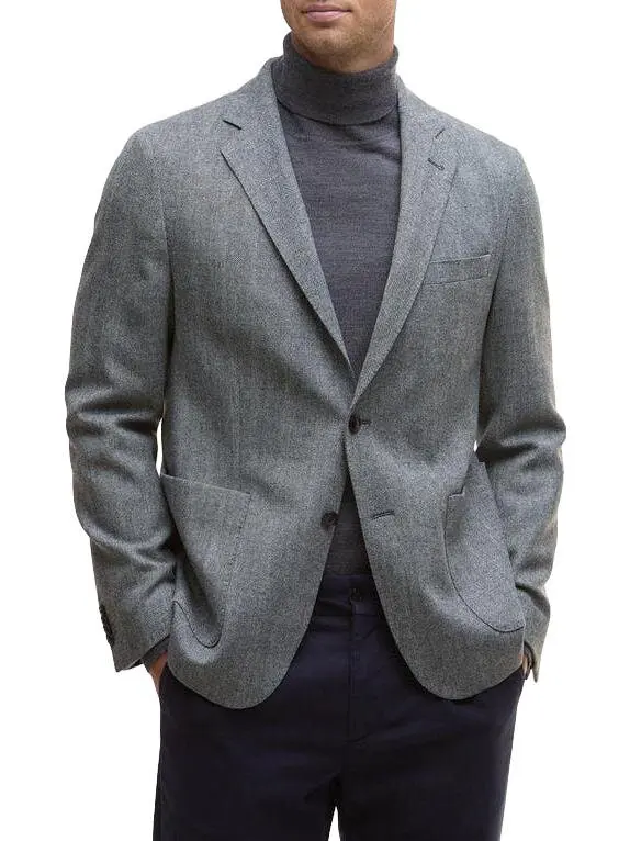 Barbour Wool-blend Herringbone Flannel Sport Coat - Grey
