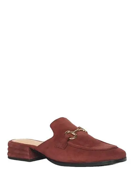 SAINT G Savannah Suede Mule With Bit Hardware - Burgundy