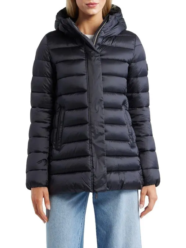 SAVE THE DUCK Drimia Water Repellent Hooded Puffer Jacket - Black
