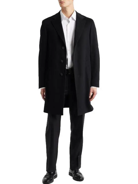 Canali Trim Fit Wool & Cashmere Coat - Black