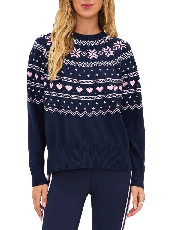 Beach Riot Elizabeth Crewneck Sweater - Snowy Peak Fairisle
