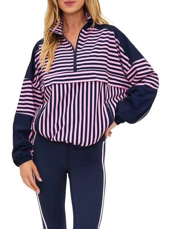 Beach Riot Vespera Half-zip Jacket - Sleet Stripe