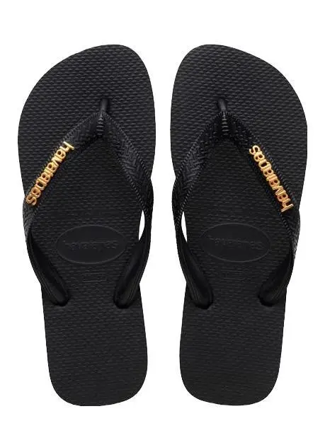 Havaianas Metallic Logo Flip Flop - Black