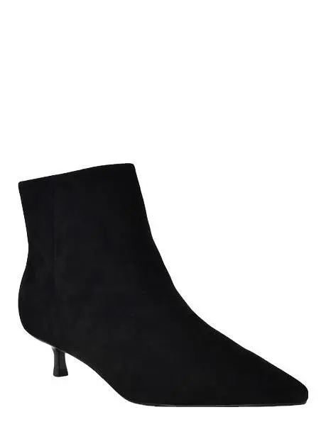 Nine West Turrel Pointed Toe Kitten Heel Bootie - Black