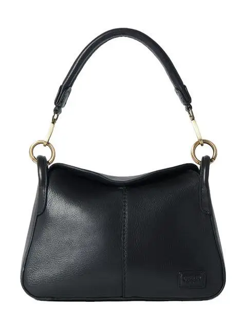 OSPREY LONDON Oxford Small Leather Shoulder Bag - Black