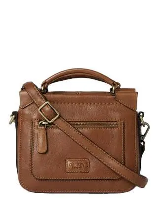OSPREY LONDON The Oxford Micro Leather Crossbody Bag - Tan