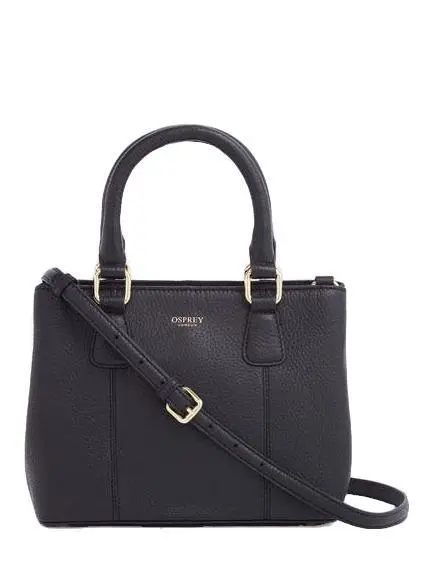 OSPREY LONDON The Mini Adaline Leather Grab Bag - Black
