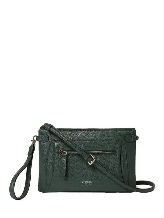 OSPREY LONDON Ruby Leather Crossbody Clutch - Forest