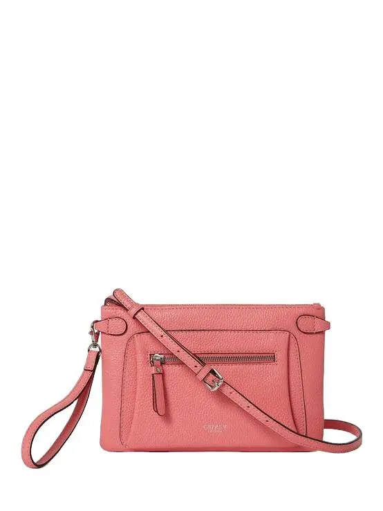 OSPREY LONDON Ruby Leather Crossbody Bag - Peach