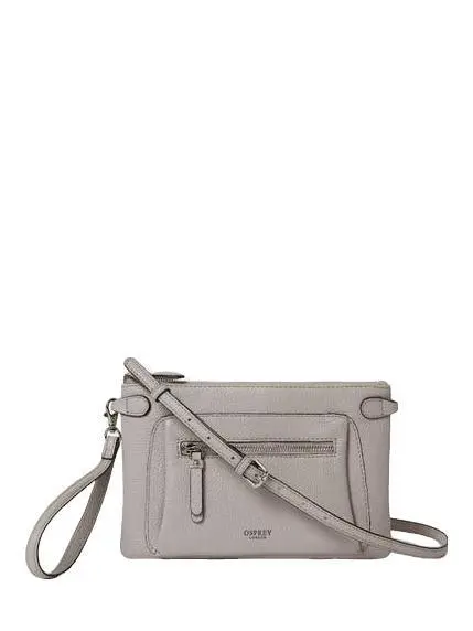 OSPREY LONDON Ruby Leather Crossbody Clutch - Stone