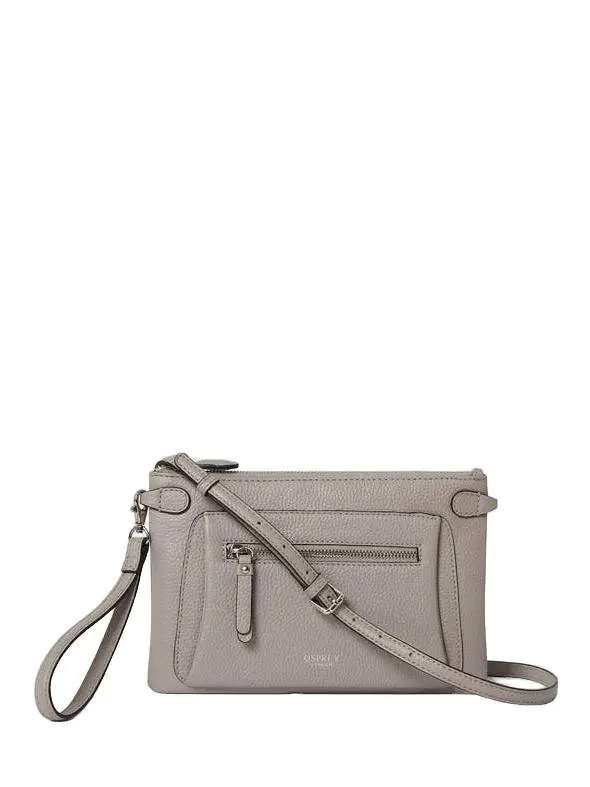 OSPREY LONDON Ruby Leather Crossbody Clutch - Taupe
