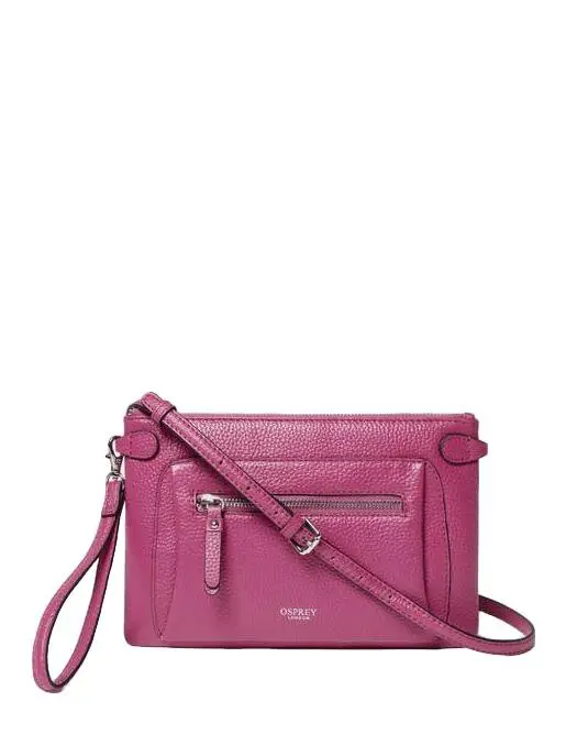 OSPREY LONDON Ruby Leather Crossbody Clutch - Wild Orchid