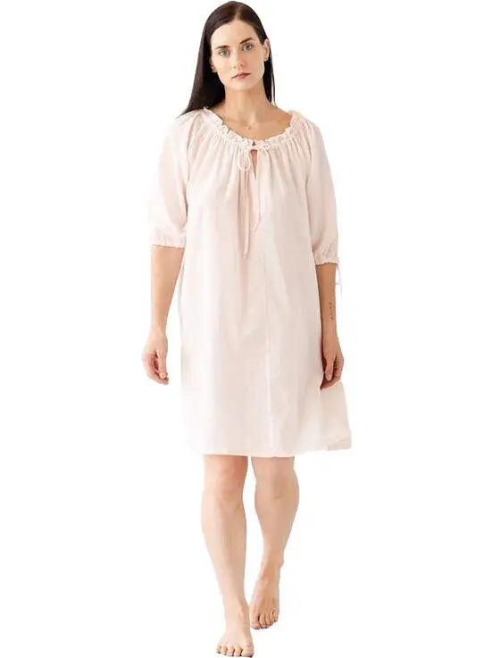 SALUA Antoinette Off-the-shoulder Cotton Tunic - Rosewater