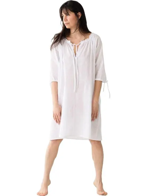 SALUA Antoinette Off-the-shoulder Cotton Tunic - White
