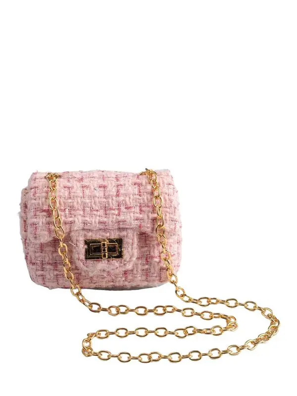 RACHEL RILEY Tweed Cross Body Bag With Chain Strap - Pink