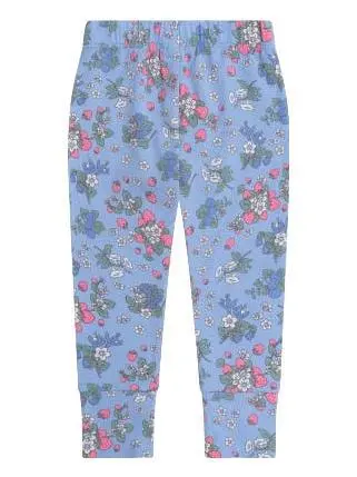 HUXBABY Strawberry Garden Leggings - Soft Blue