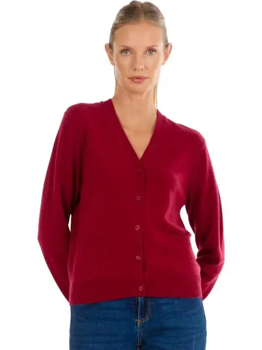 SECRET PON-PON Jacqueline Cashmere-wool Cardigan - Crimson Red
