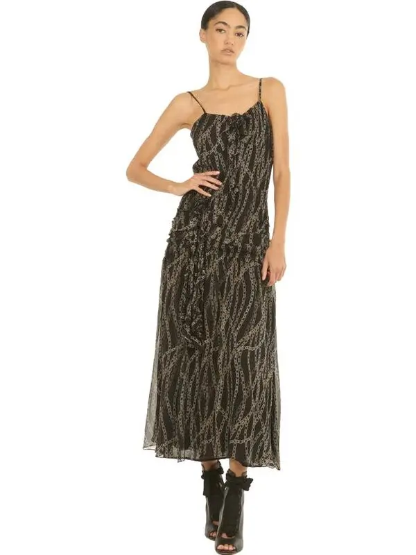 SECRET PON-PON Mira Maxi Dress - Black Chain