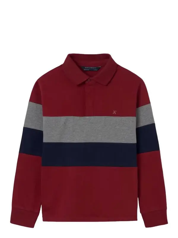 MAYORAL Striped Polo Shirt - Burgundy