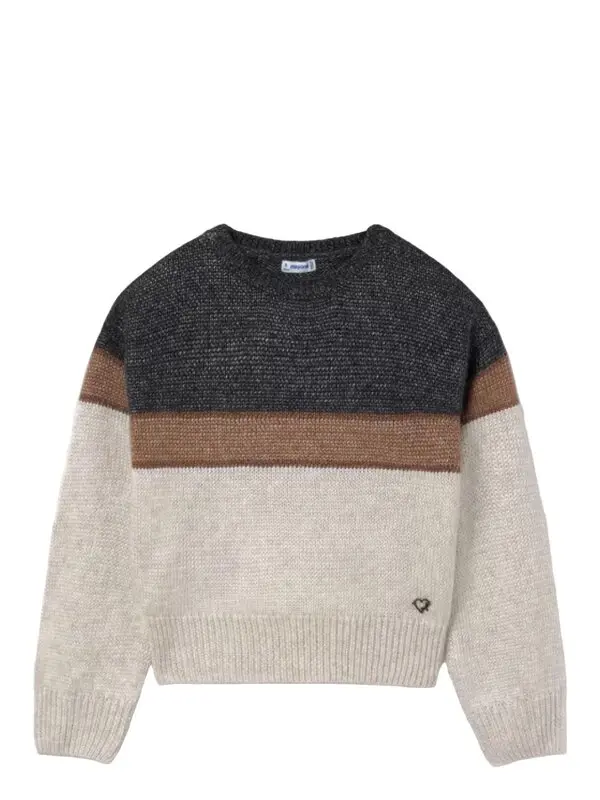MAYORAL Color Block Knit Sweater - Beige