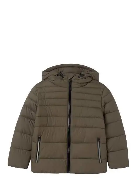 MAYORAL Quilted Puffer Coat With Reflective Trim - Grey