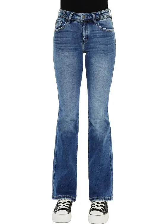 KANCAN Marline Mid Rise Flare Jeans - Dark Wash