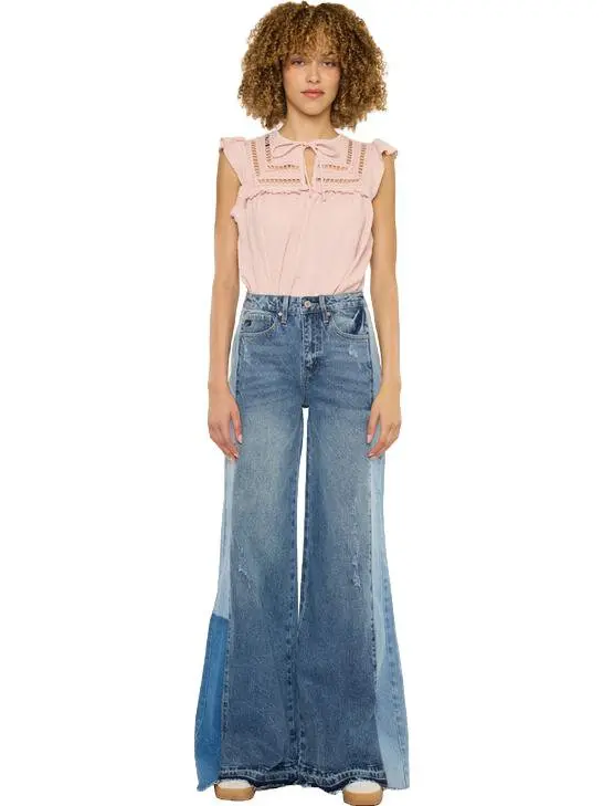 KANCAN High-rise Wide Leg Jeans - Medium Wash