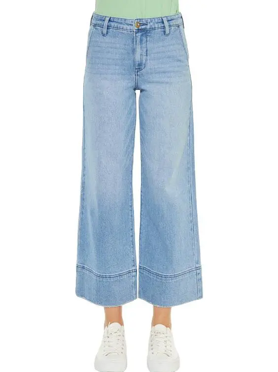 KANCAN High-rise Cropped Wide-leg Jeans - Medium Wash