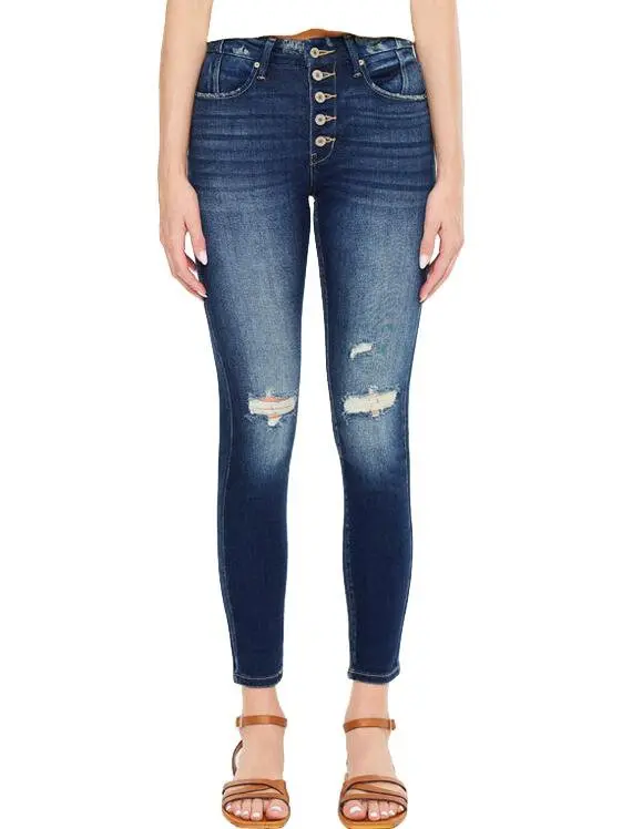 KANCAN Novah High-rise Super Skinny Jeans - Dark Wash