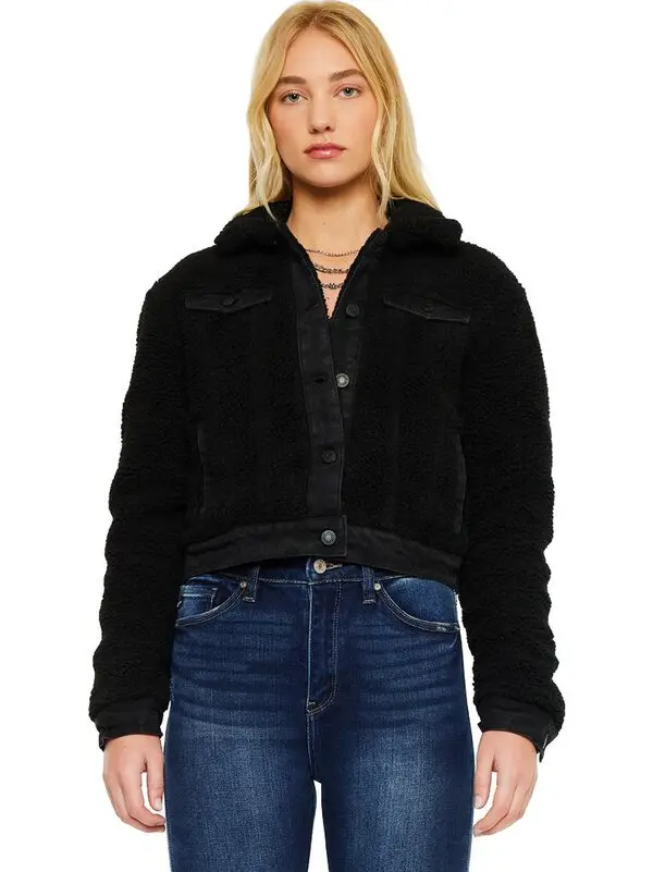 KANCAN Monet Cropped Jacket - Black
