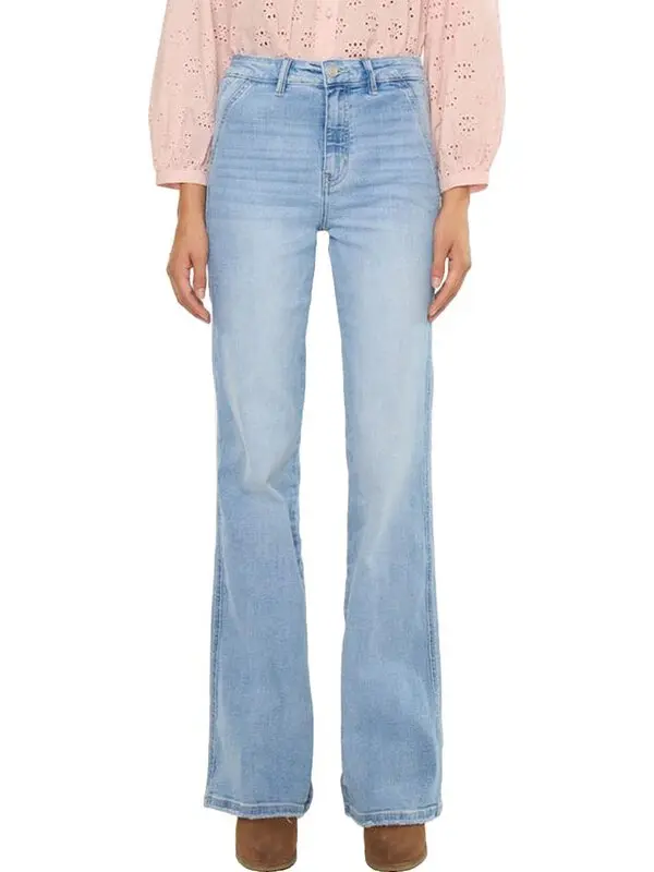 KANCAN Jeanette Ultra High Rise Flare Jeans - Light Wash