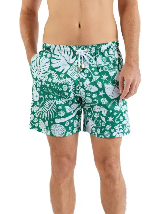 Kenny Flowers Margaritaville The Mele Kalikimaka Trunks - Green