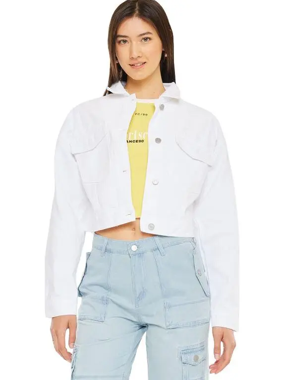 KANCAN Francis Cropped Jacket - White