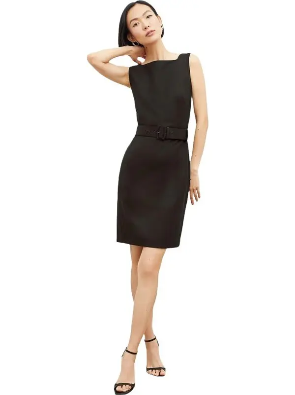 M.M.LAFLEUR Cynthia Italian Wool Twill Dress - Black