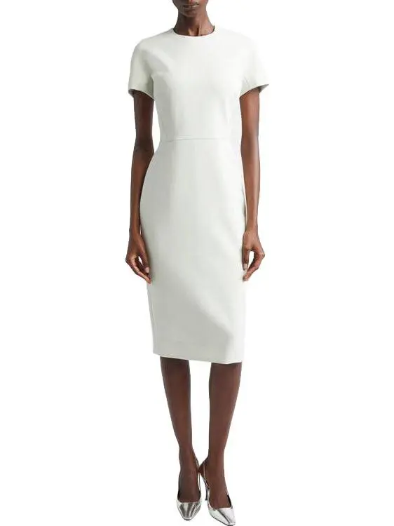 Victoria Beckham Fitted Double Crepe T-shirt Dress - Aloe