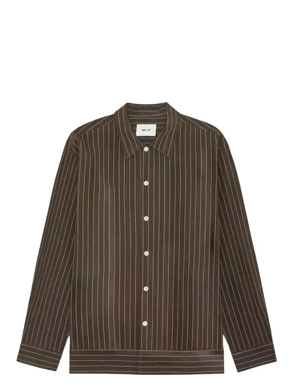 Nn07 Stripe-pattern Shirt - Brown