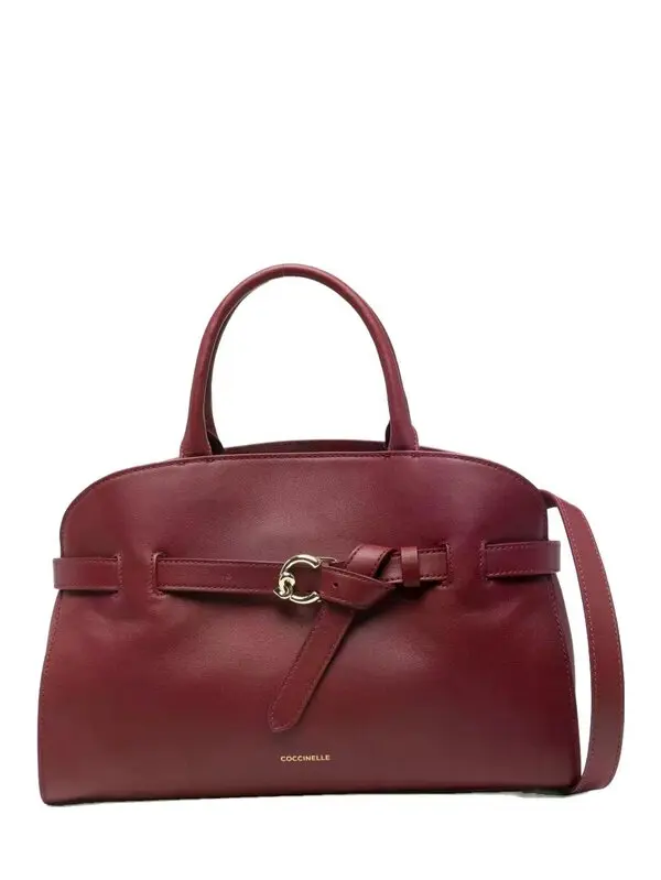 COCCINELLE Medium Sabine Buckle Leather Tote Bag - Red