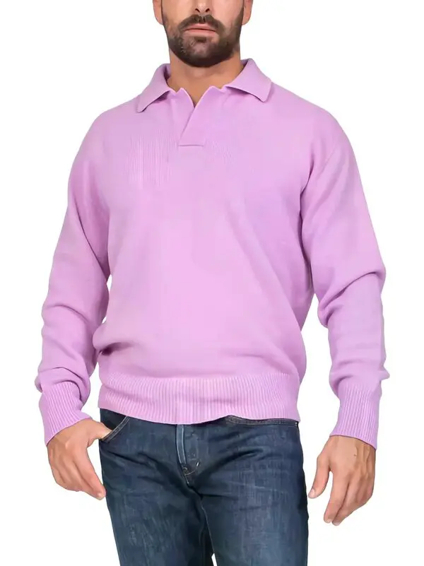 AMARANTO Knitted Polo Shirt - Pink