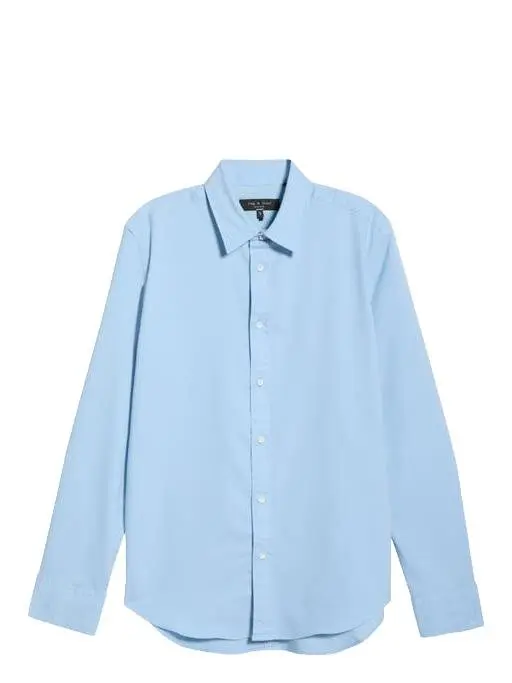 Rag & Bone Tomlin Cotton Dobby Button-up Shirt - Blue
