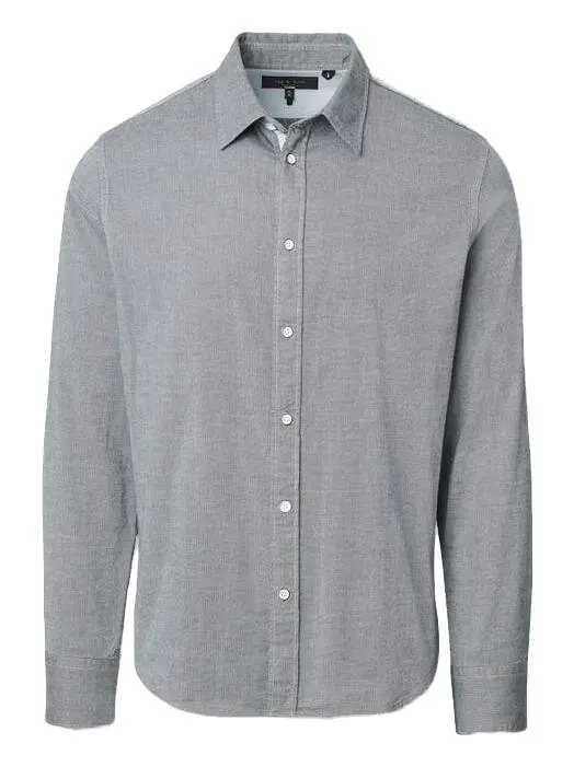 Rag & Bone Tomlin Cotton Dobby Button-up Shirt - Skyblue