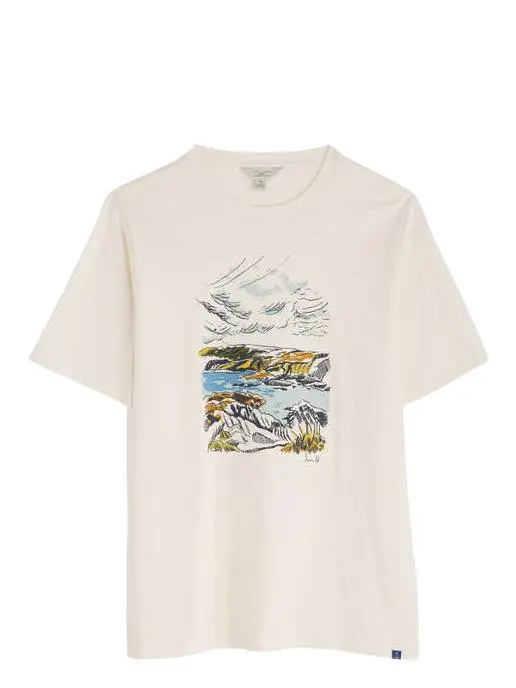 SEASALT CORNWALL Midwatch Organic Cotton Graphic T-shirt - Broughton Bay Chalk
