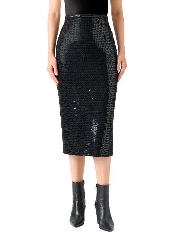 Akris Sequin Embellished Pencil Skirt - Black