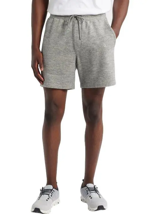 Zella Waffle Knit Relaxed Fit Shorts - Grey Heather