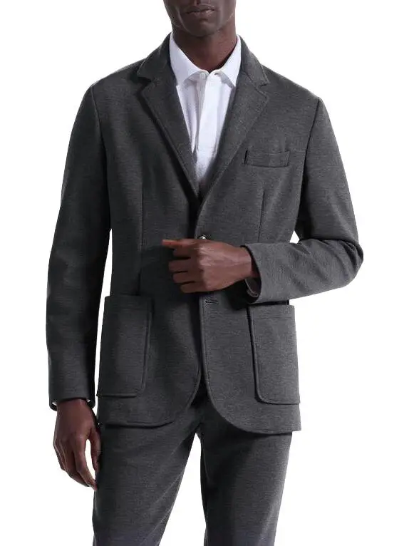 Bugatchi Soft Touch Heathered Grey Knit Blazer - Anthracite