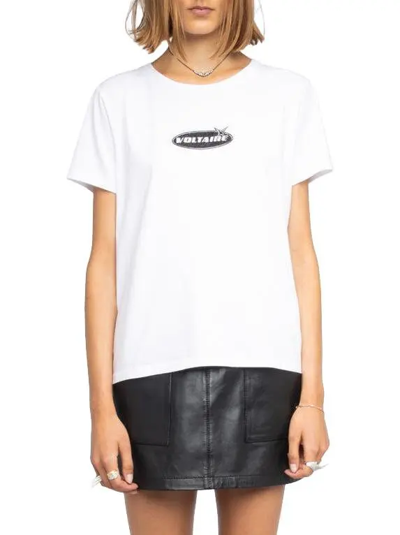 Zadig&Voltaire Alys Crystal Logo T-shirt - White