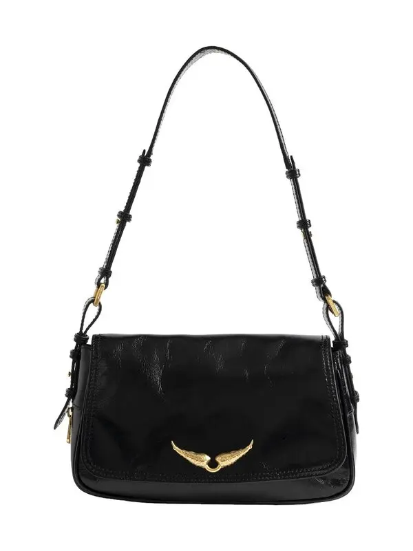 Zadig&Voltaire Le Zouzou Patent Leather Shoulder Bag - Black