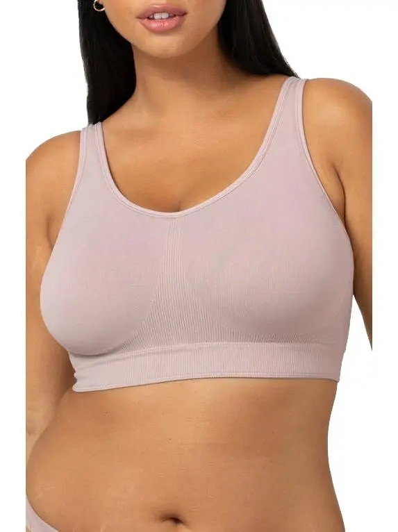 CURVY COUTURE Smooth Seamless Wireless Sports Bra - Bark