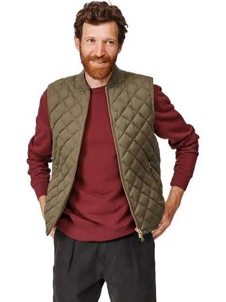 AUBIN Anwick Quilted Gilet Vest - Washed Khaki