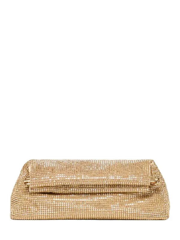 Dolce Vita Akila Crystal Mesh Foldover Clutch - Gold