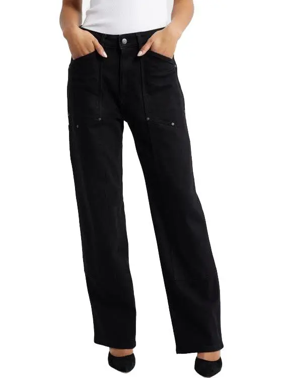 Warp + Weft High-waist Relaxed Straight Leg Utility Jeans - Ventura